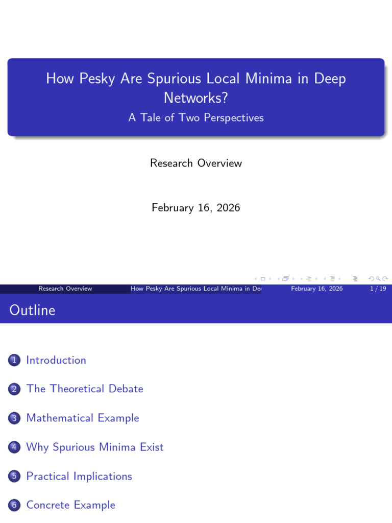 Spurious Minima Presentation | PDF | Mathematical Optimization ...