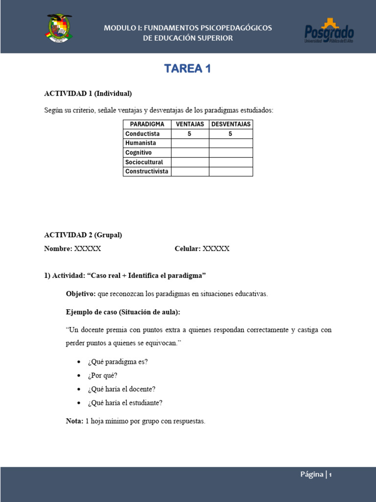 Tarea - Unidad 1-1 | PDF