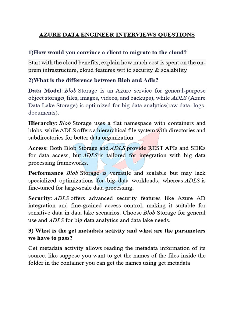 Azure Data Engineer Interviews Questions | PDF | Computer File | Databases