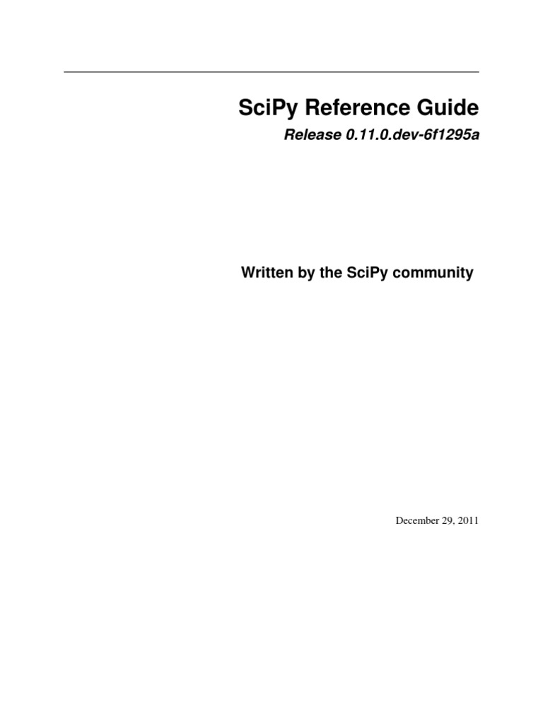 Scipy Ref | PDF | Integral | Mathematical Optimization