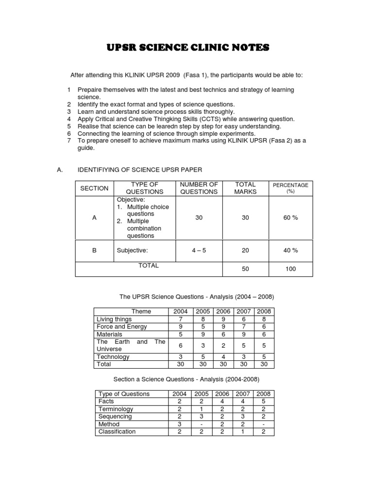 Science Clinic Notes | PDF