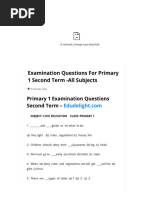 Primary 1 First Term Exam Questions | PDF | Plants