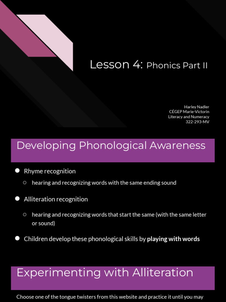 Lesson 4 - Phonics Part II | PDF | Phonics | Learning