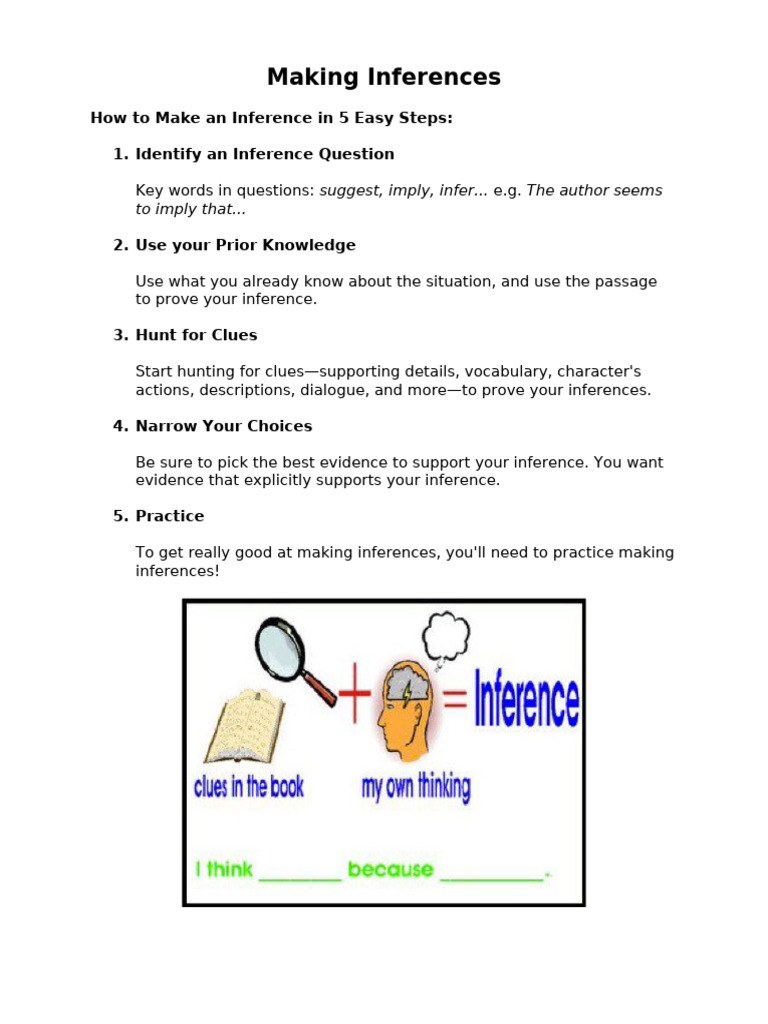 Lesson 1 - Making Inferences Notes | PDF