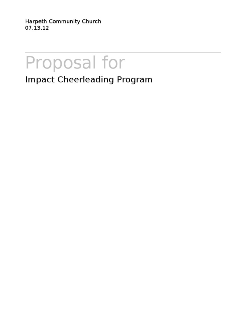 Proposal For: Impact Cheerleading Program | PDF | Cheerleading | Schools
