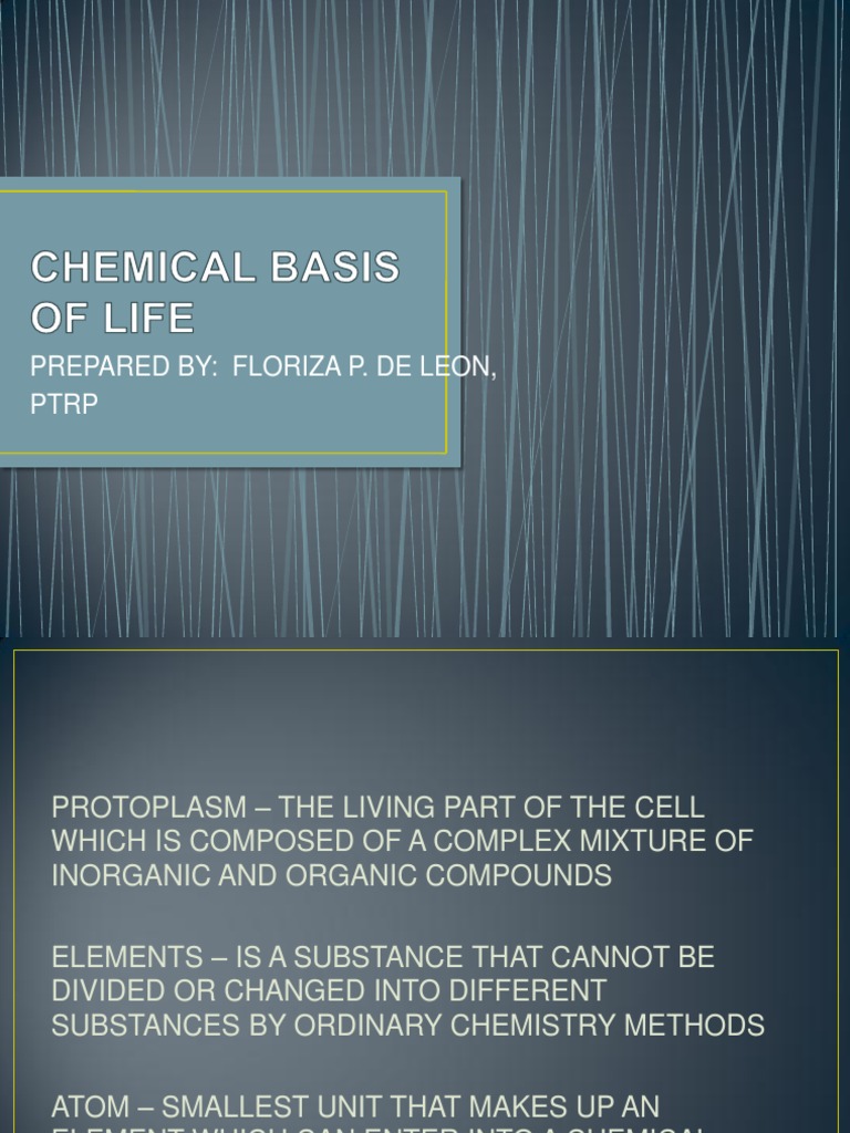 Chemical Basis of Life | PDF | Glucose | Fat