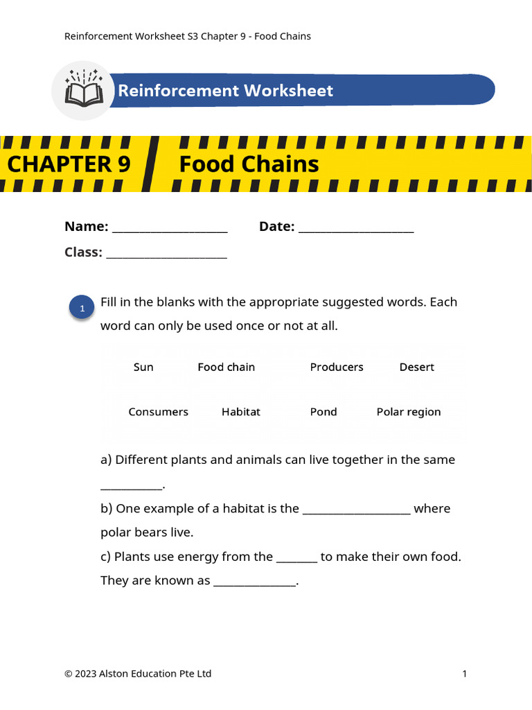 Active Science 3 C9 Reinforcement Worksheet | PDF | Foods | Organisms