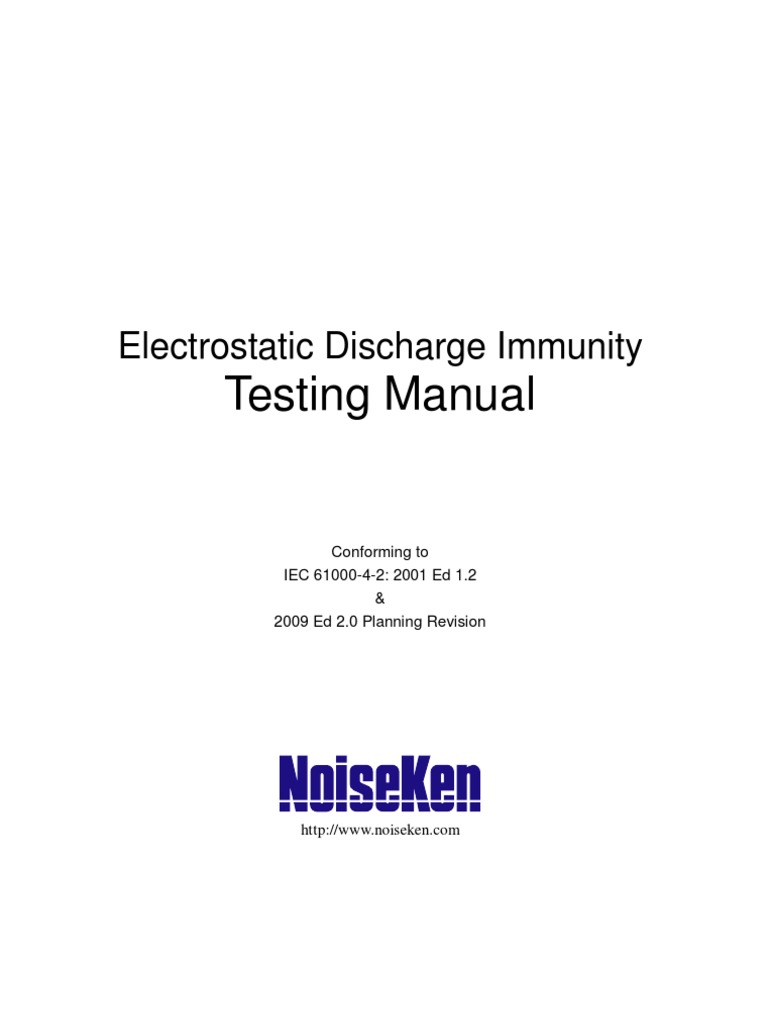 Testing Manual: Electrostatic Discharge Immunity | PDF | Electrical ...