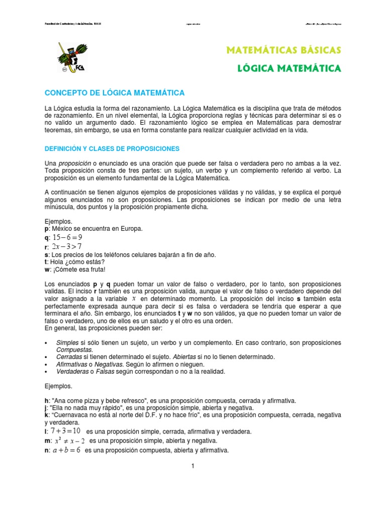 Logica Matematica Introduccion | PDF | Proposición | Puerta lógica