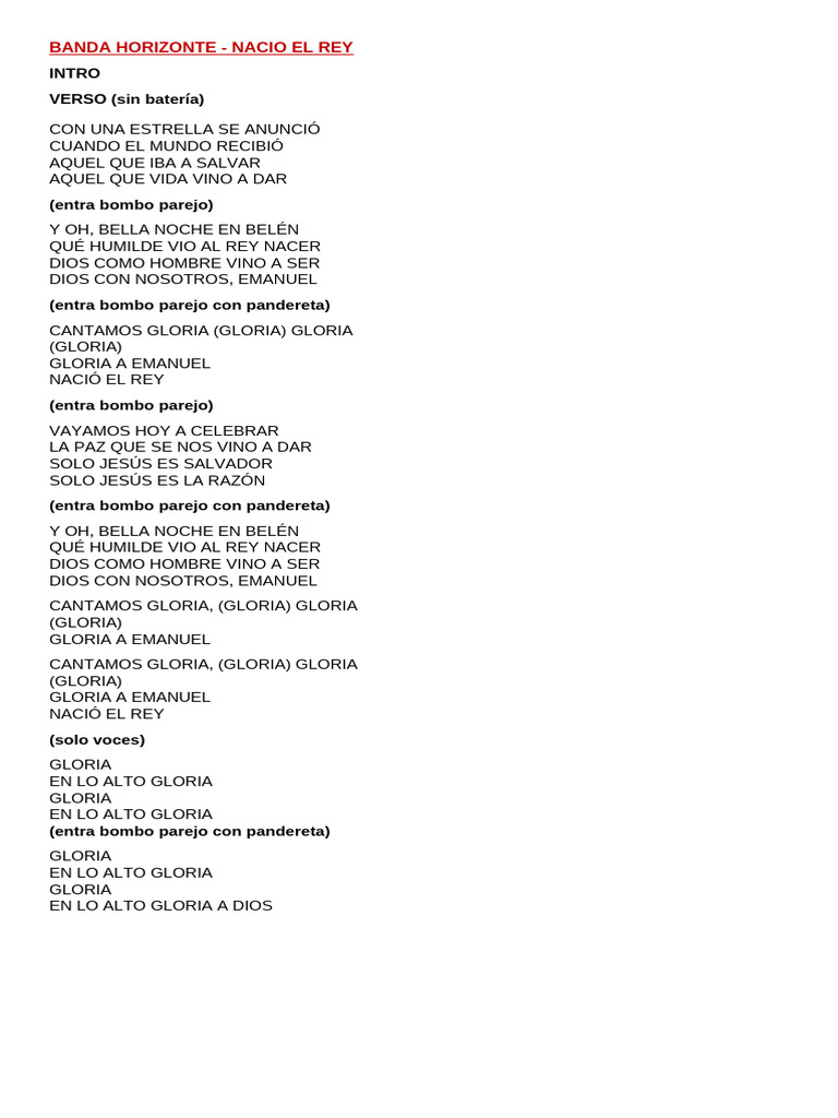 Banda Horizonte - Nacio El Rey | PDF
