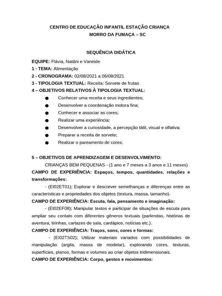 Flavia, Natani e Vaneide - Receita Sorvete | PDF
