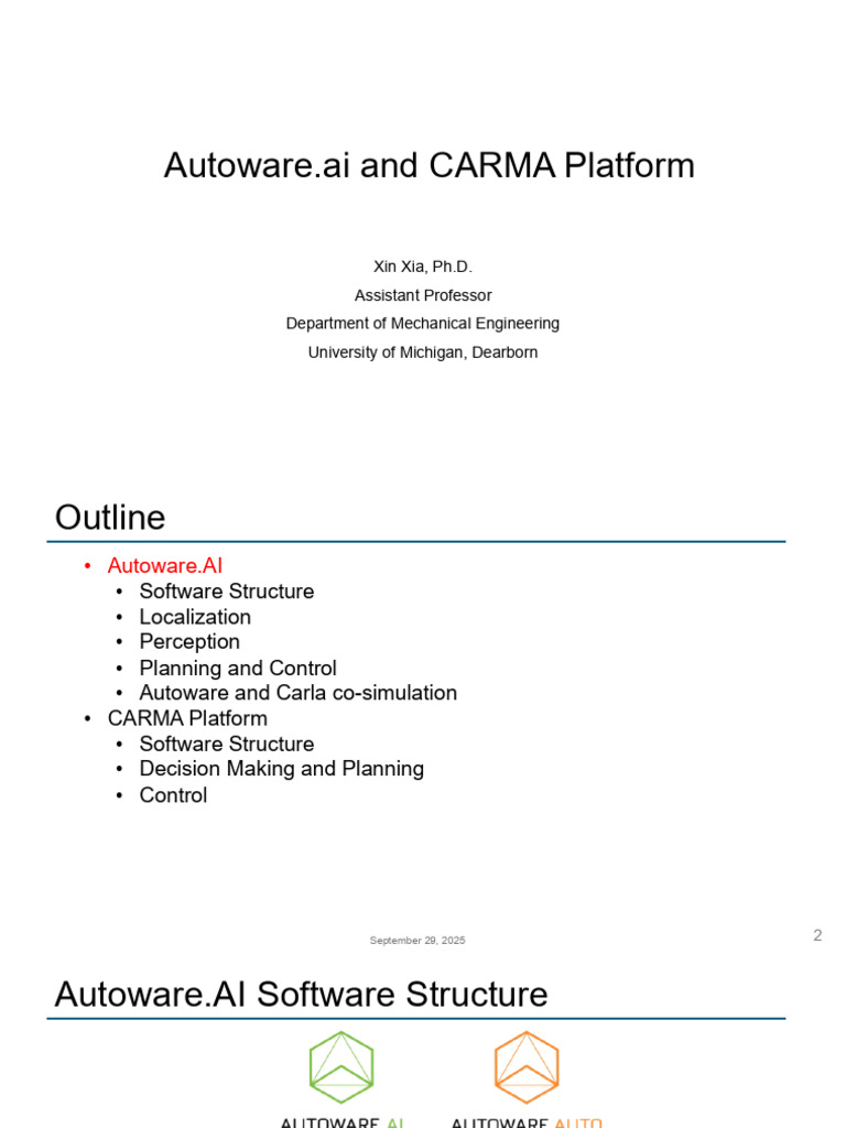 Lecture CARMA-Autoware Introduction | PDF | Artificial Intelligence ...