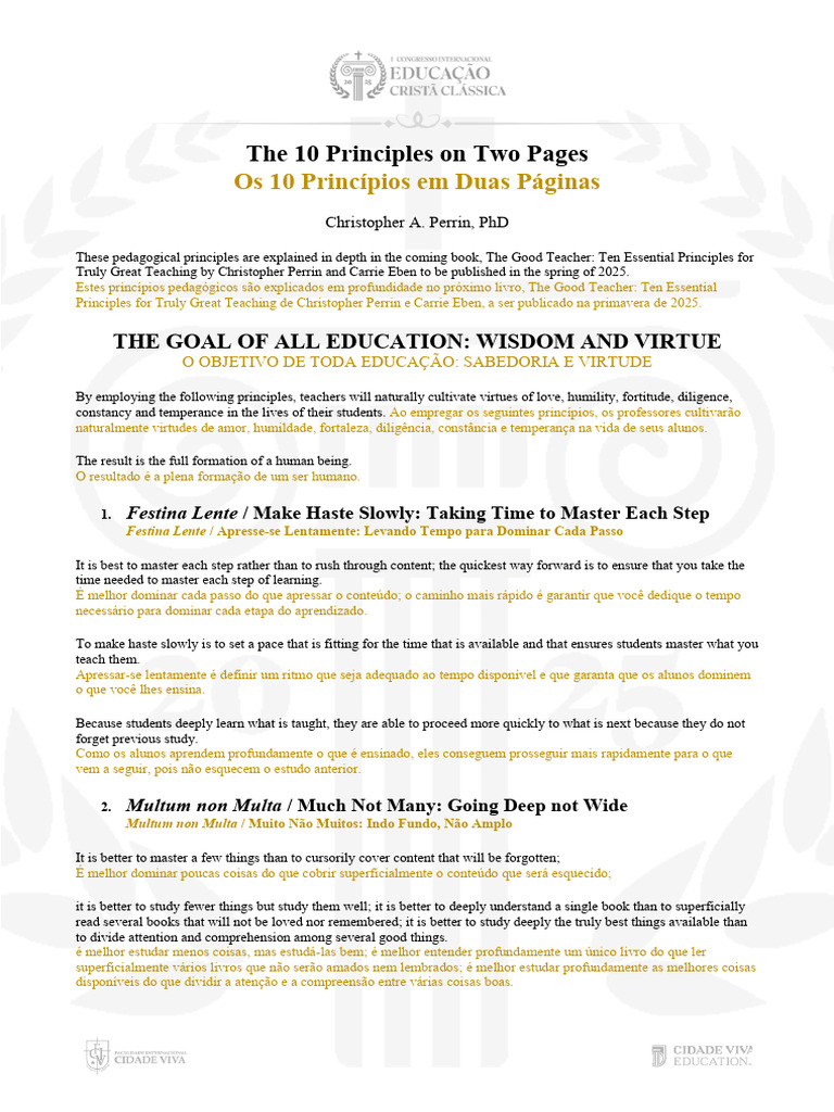 Os 10 Principios em Duas Paginas Christopher A. Perrin PHD | PDF ...
