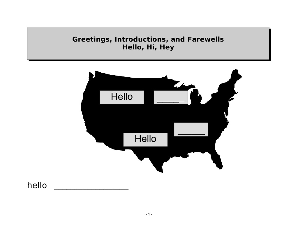 Greetings and Farewells Exercises | PDF | Linguistics | Communication