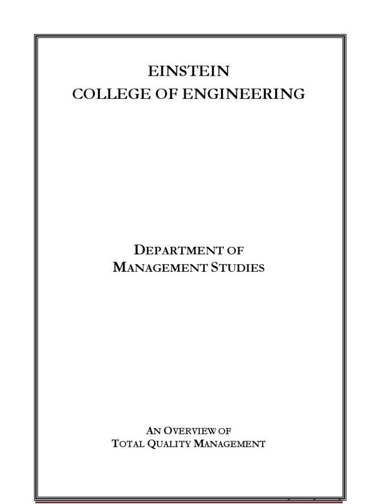 Einstein College of Engineering: Epartment of Anagement Tudies | PDF