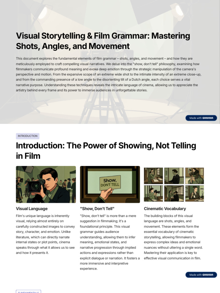 Visual Storytelling and Film Grammar Mastering Shots Angles and ...