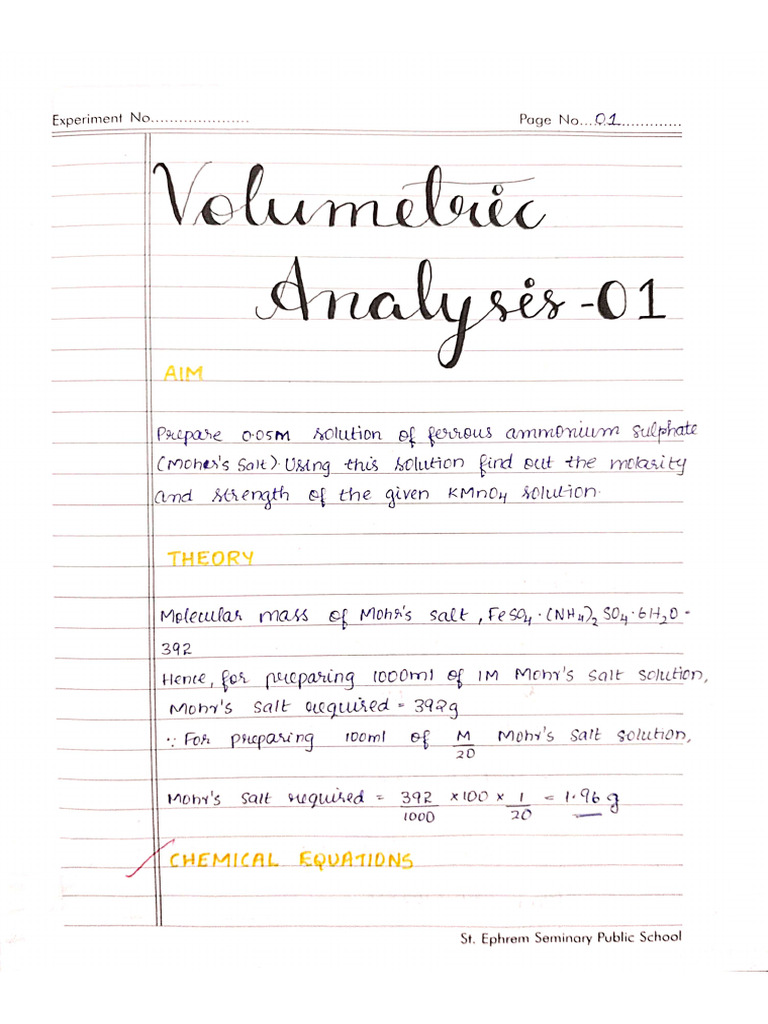 Volumetric Analysis | PDF