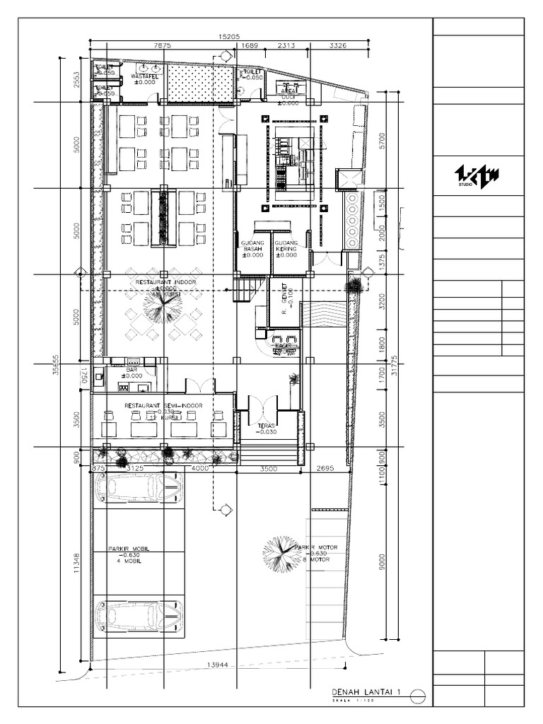 Denah Tampak Potongan Resto Blora | PDF