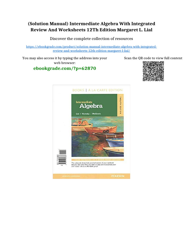 (Solution Manual) Intermediate Algebra With Integrated Review and ...