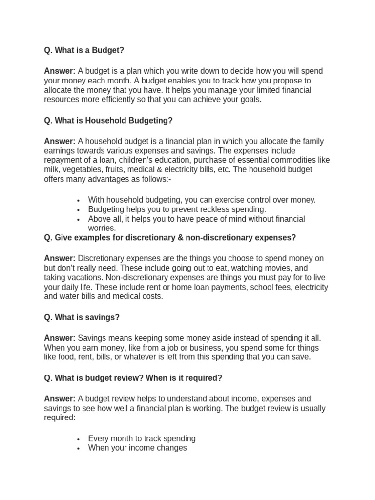 Ch-11 Making A Budget Notes | PDF | Expense | Budget