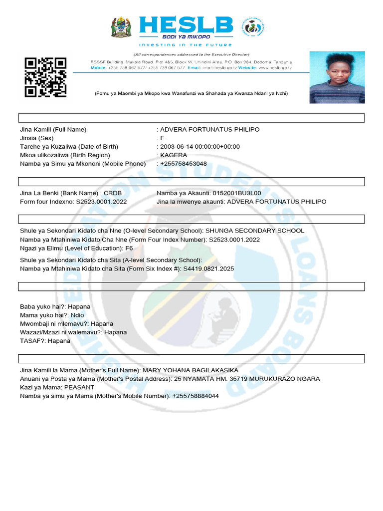 Complete Application Form | PDF