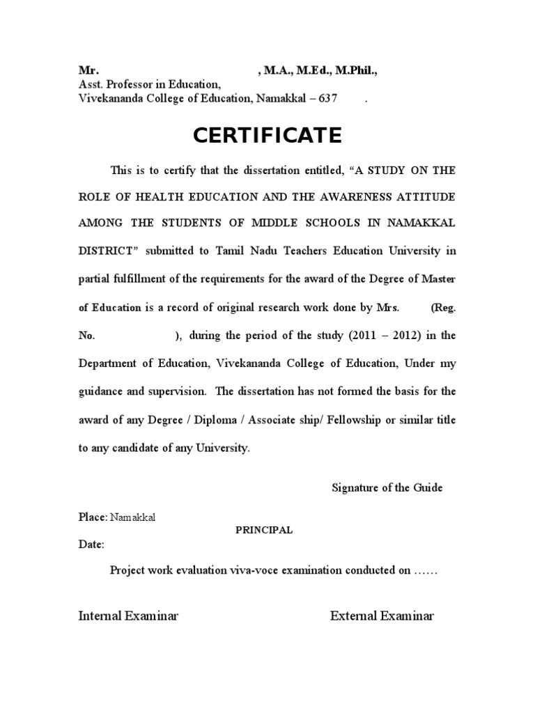 Certificate | PDF | Thesis | Academic Degree