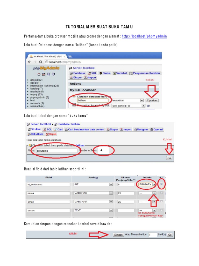 Tutorial Buku Tamu PHP MySQL | PDF | Komputer