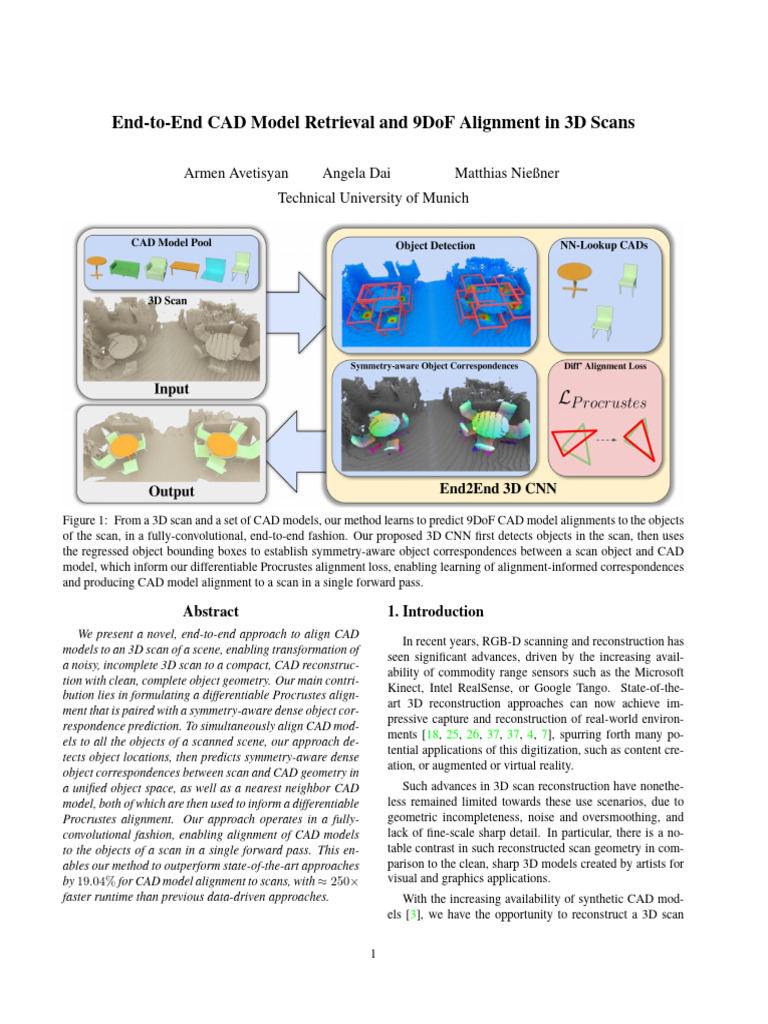 E2E CAD Model Retrieval and 9DoF Alignment in 3D Scans | PDF | Computer ...