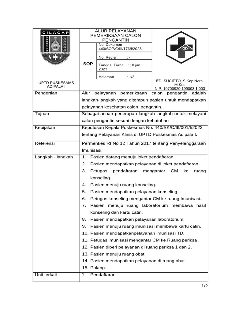 Sop Alur Catin | PDF