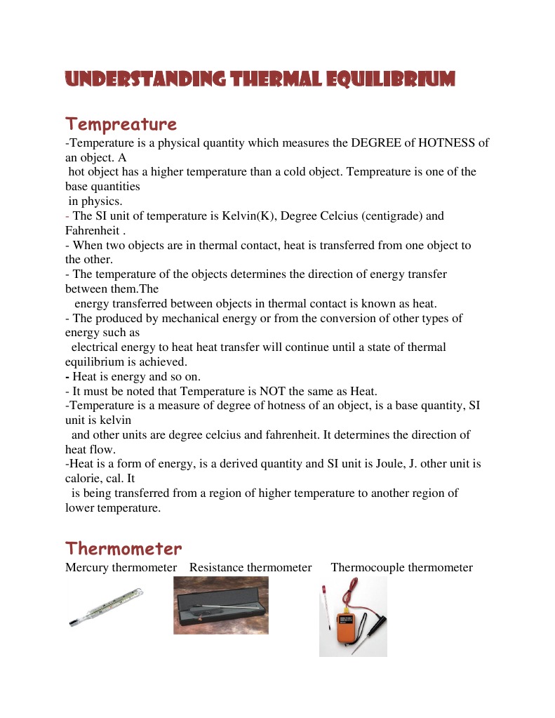 Understanding Thermal Equilibrium | PDF