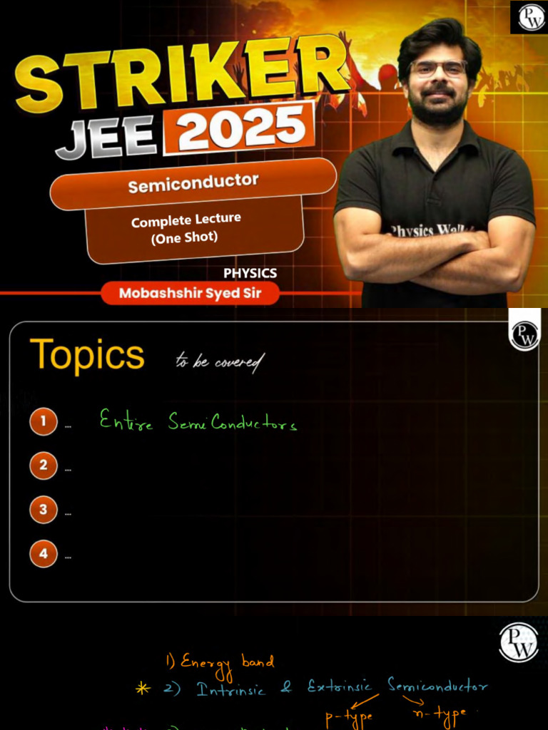 Semiconductor (One Shot) - Class Notes - Striker JEE 2025 | PDF