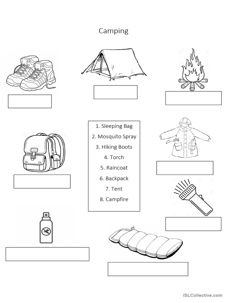 Camping Key Vocabulary | PDF