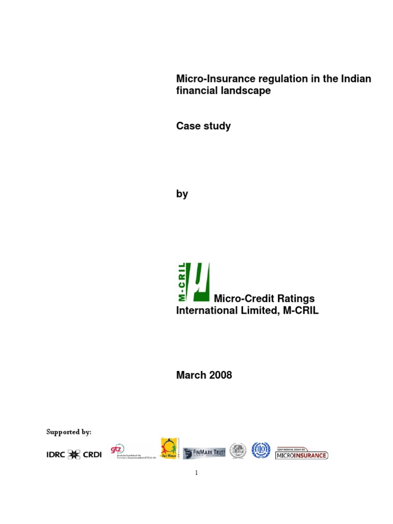 Micro Insurance Regulation in The Indian Financial Landscape | PDF ...