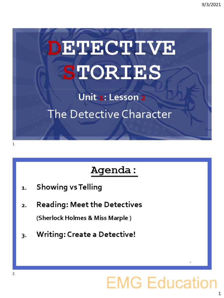G8U1L2 - PPT Handout | PDF | Dr. Watson | Sherlock Holmes