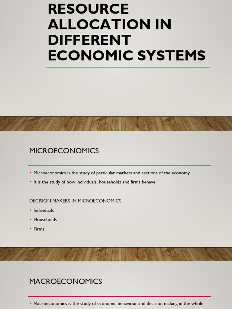 Resource Allocation in Different Economic Systems | PDF | Market ...