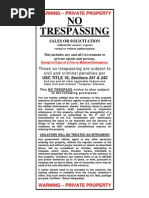 No Trespass Lawful Notice | PDF