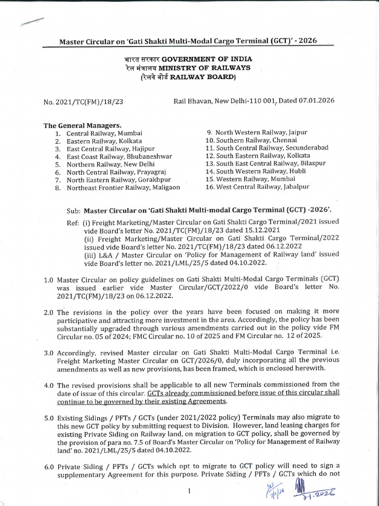 GCT Master Circular 2026 7 Jan 2026 | PDF