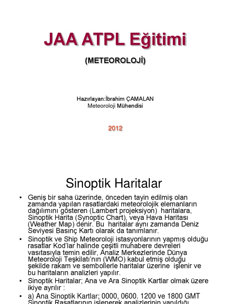 JAA ATPL 050 Meteoroloji - 23 Synoptic Charts | PDF