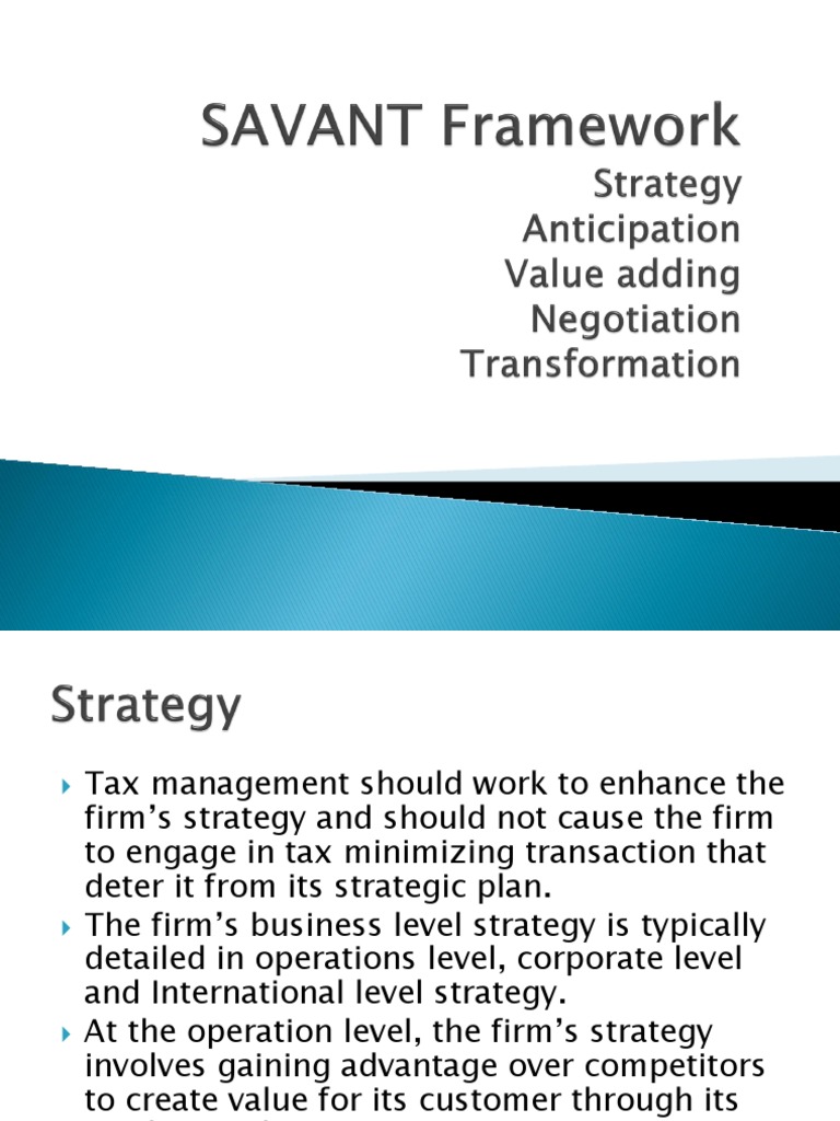 SAVANT Framework | PDF | Tax Deduction | Partnership