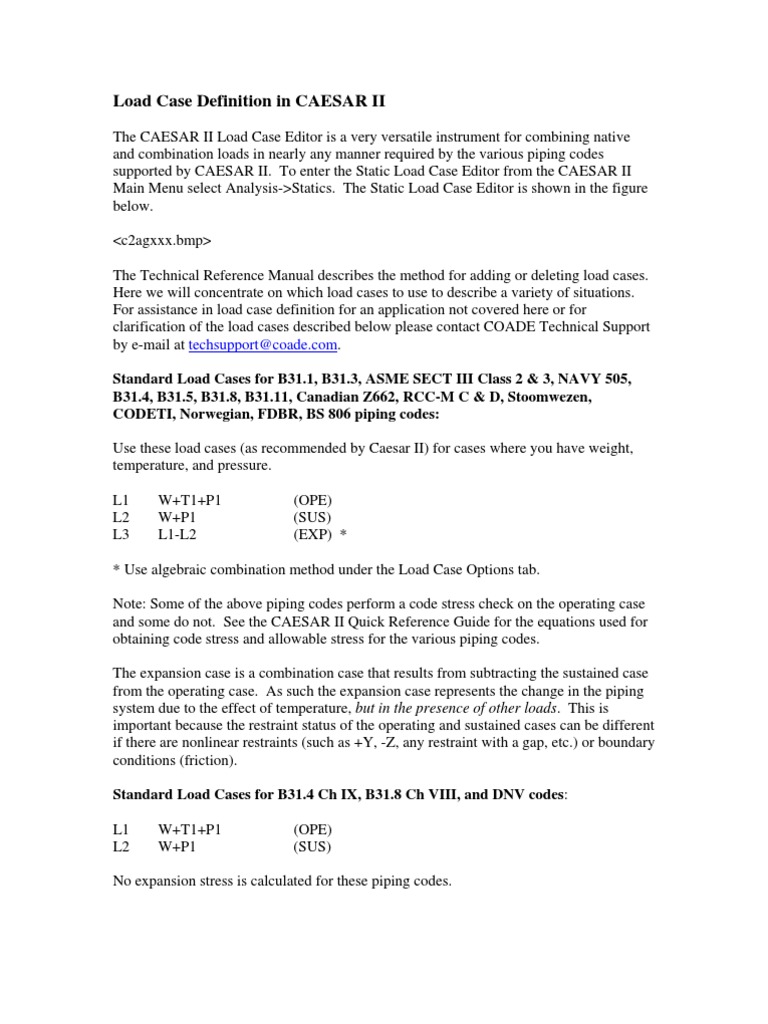 Load Case Definitions in Caesar II | PDF | Structural Load | Applied ...