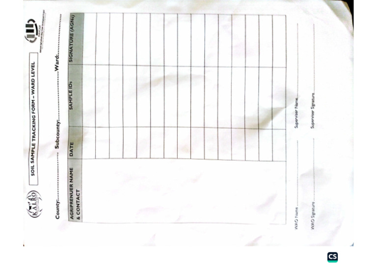 Sample Tracking Form | PDF