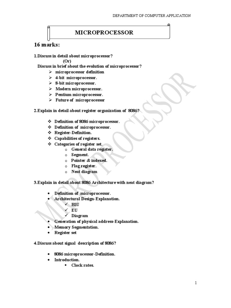 Microprocessor Notes | PDF | Central Processing Unit | Office Equipment