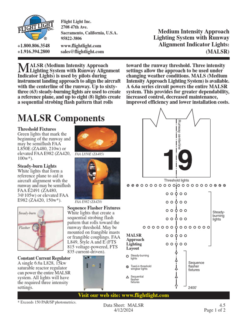 MALSR Approach Lighting System | PDF | Aviation