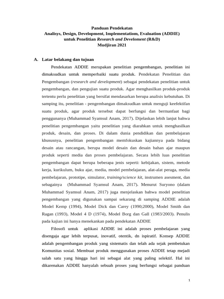 Buku Panduan Model - Addie 2023 | PDF