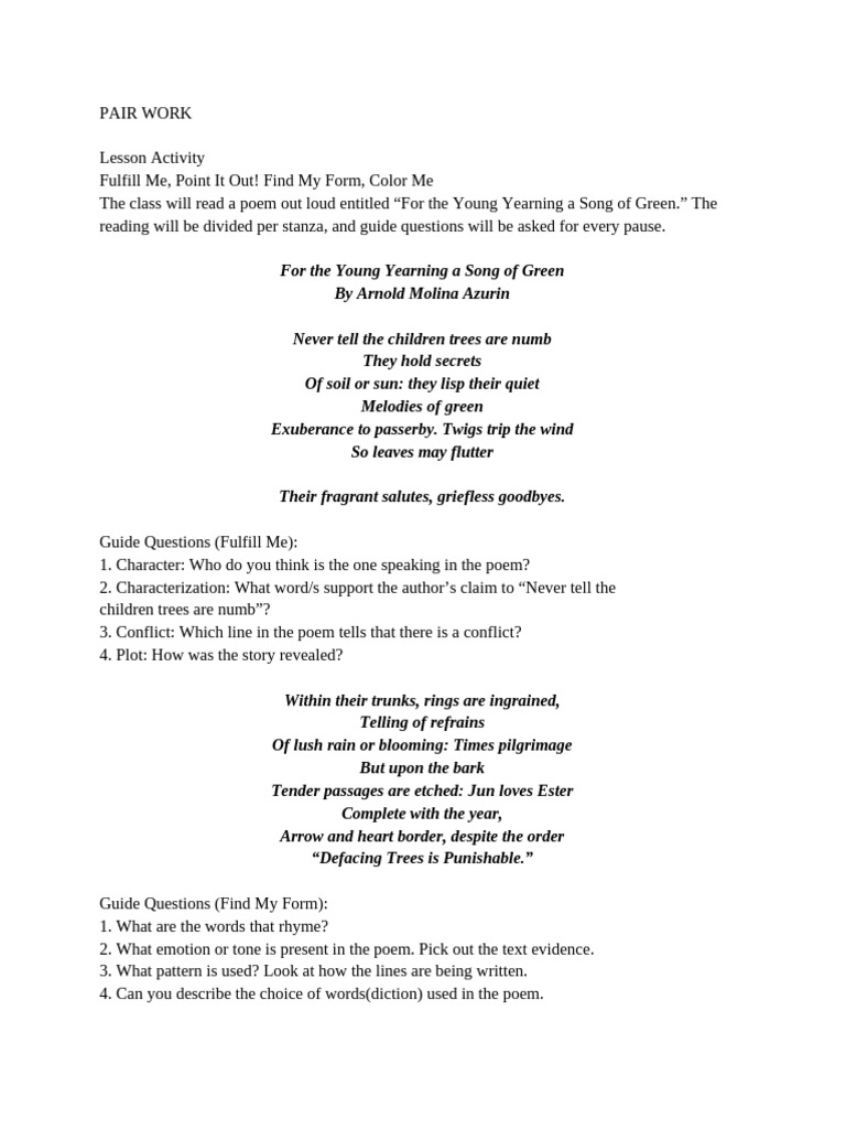 Pair Work | PDF