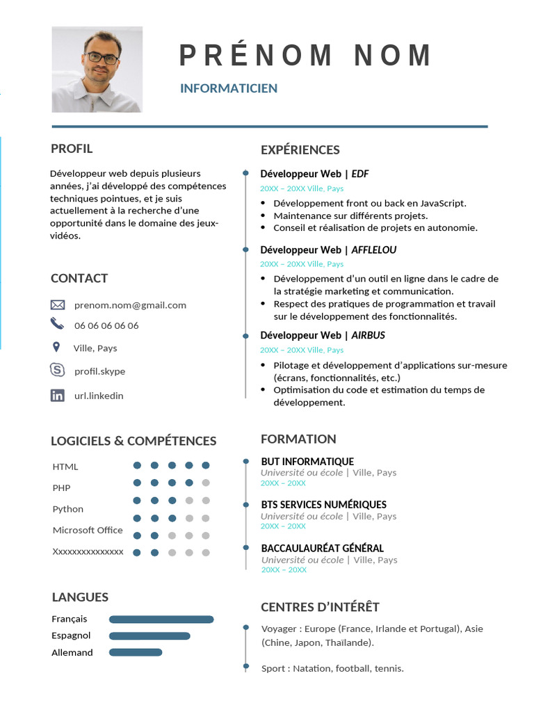 208 Modele CV Informatique | PDF | Internet | Internet et Web