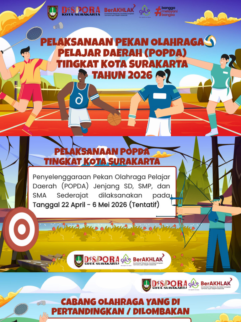 Paparan POPDA Kota Surakarta Tahun 2026 | PDF
