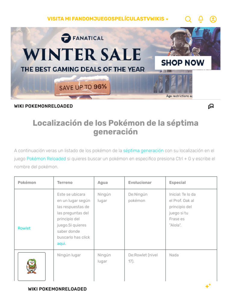 Localización de Los Pokémon de La Séptima Generación - Wiki ...