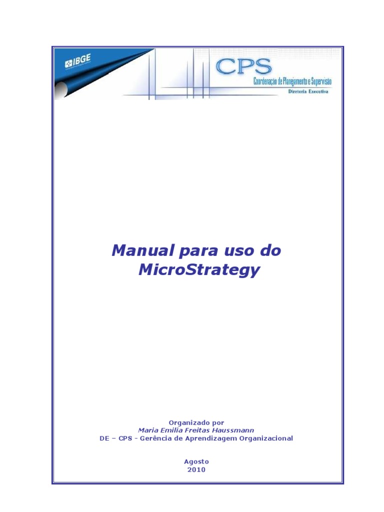 Manual - MicroStrategy Business Intelligence | PDF | Janela (informática) | Armazém de dados