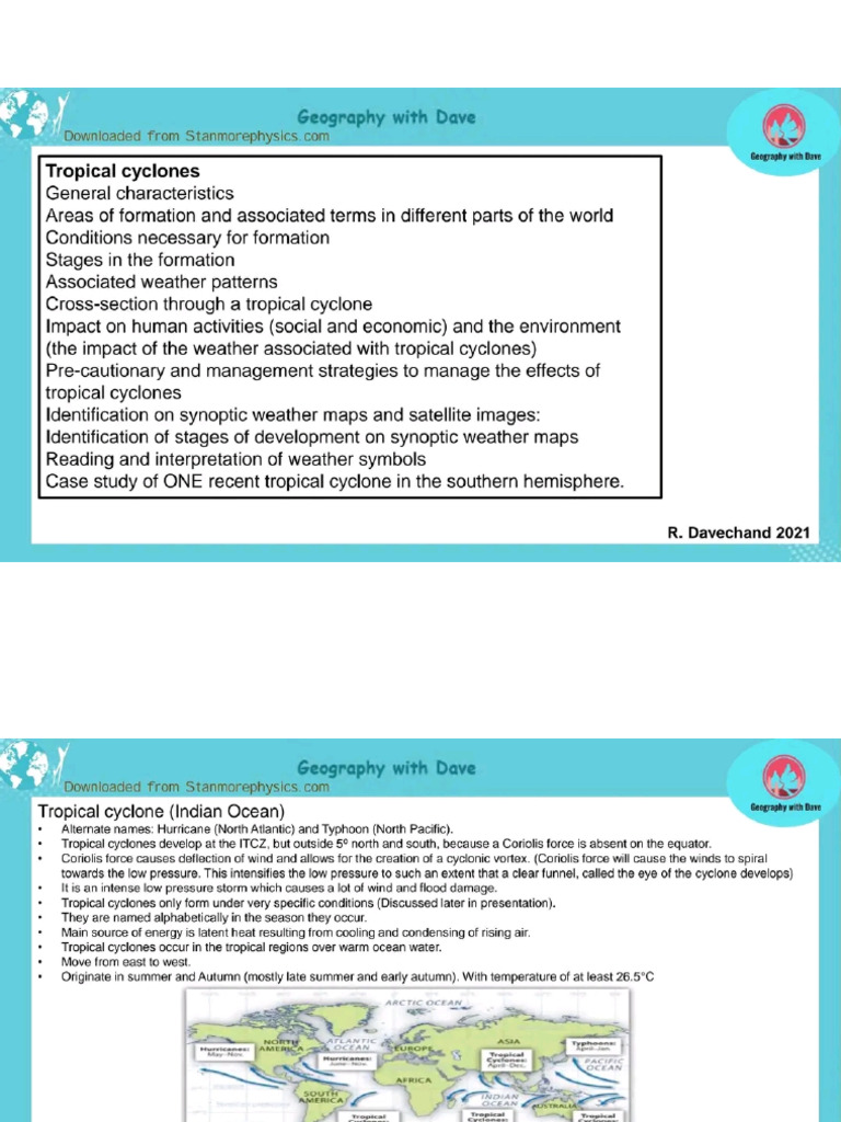 Grade 12 Geography Term 1 Notes On Tropical Cyclones!!! - NB - To Be ...